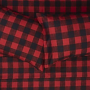 1800 Thread Count Sheet Set – Soft Egyptian Quality Brushed Microfiber Sheets – Luxury Bedding Set with Flat Sheet, Fitted Sheet, Pillow Cases, Full, Buffalo Check Burgundy, Sheet Set