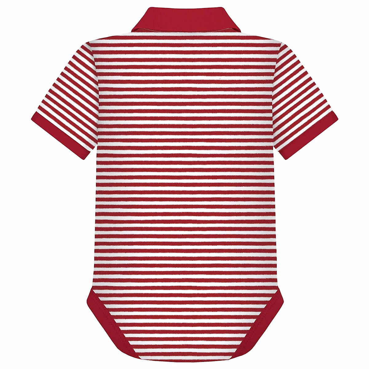 College Baby Stanford University Newborn Infant Baby Striped Polo Bodysuit, Crimson/White, for Boys & Girls, 3-6 Months