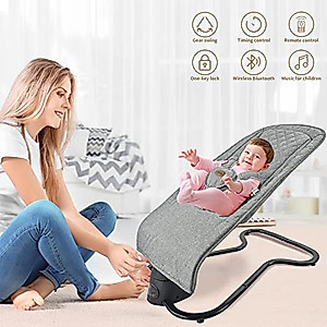 Baby Bouncer, 2 in 1 Baby Bouncer for Infants, Portable Baby Bouncer Seat & Infant to Toddler, Comfortable Bouncer for Babies 0-6 Months with Music and Vibrations