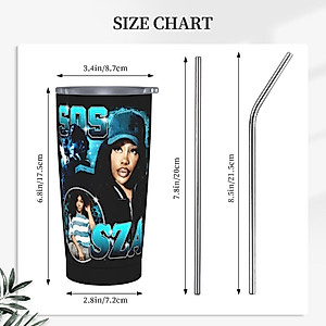 Zyxmconas SZAs Stainless Steel Insulated Tumbler Double Wall Travel Cup With Straw And Lid For Home Office Car 20 oz