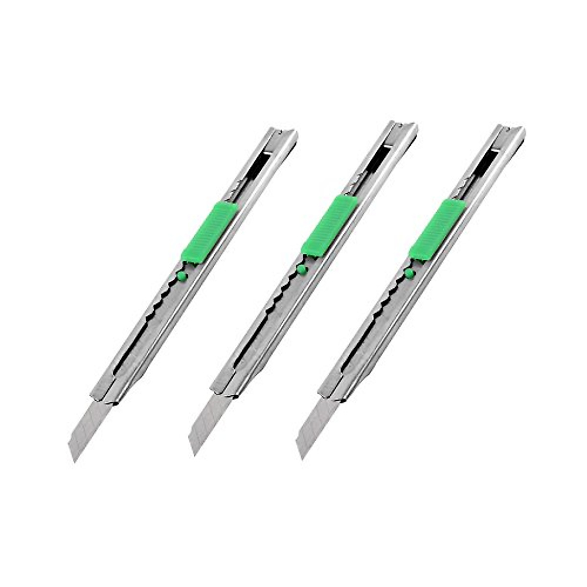 eZthings® Heavy Duty 9mm Snap Off Blades Box Cutters Set for Cutting Materials: Wallpaper, Vinyl, Leather, Shrink-wrap (Auto-Lock Utility Knife Set + Blades)