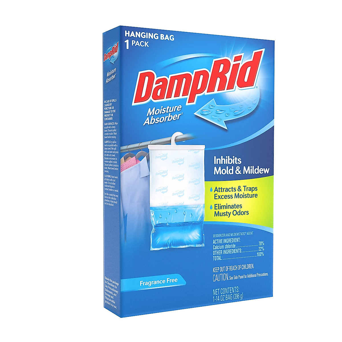 DampRid Fragance Free Hanging Moisture Absorber, 14 ounce (Pack of 6)