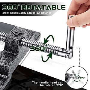 Tools Drill Press Vise Metal Drill Press Vice Workbench Drill Vise Clamp with 2 Pieces Magnetic Vise Pads Multi Grooved Pads Set for Daily Working Supply (4 Inch)