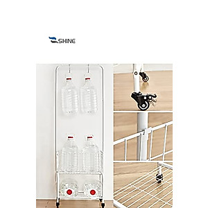 Movable laundry basket with hanger,laundry basket with wheels,Metal rack for garment hang,black color (black)