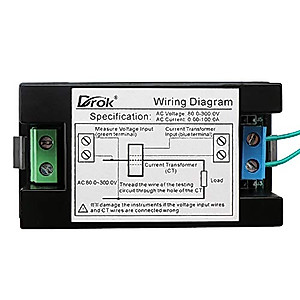 DROK AC Meter - 80-300V 100A Digital Power & Voltage Monitor