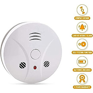 3 Pack Smoke Detector Battery Operated with Photoelectric Sensor and Silence Button, Travel Portable