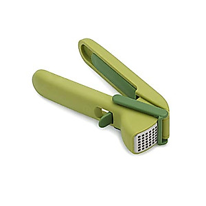 Joseph Joseph CleanForce Press Powerful, Squeeze, Easy Garlic Mincer with Trigger-Operated Wiper Blade and Handy Cleaning Tool, One Size, Green