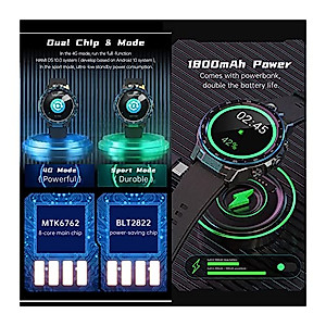 JAITEA New 6GB +128GB Smartwatch 4G GPS WiFi Dual-Camera Sports Bluetooth Talking Smartwatch Dual System Music NFC Men