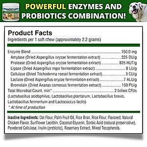 Probiotics for Dogs - Digestive Health, Gut Flora, Bowel Support, Immune System Support - Soft Chews Supplement for Dogs 120 ct, Made in USA
