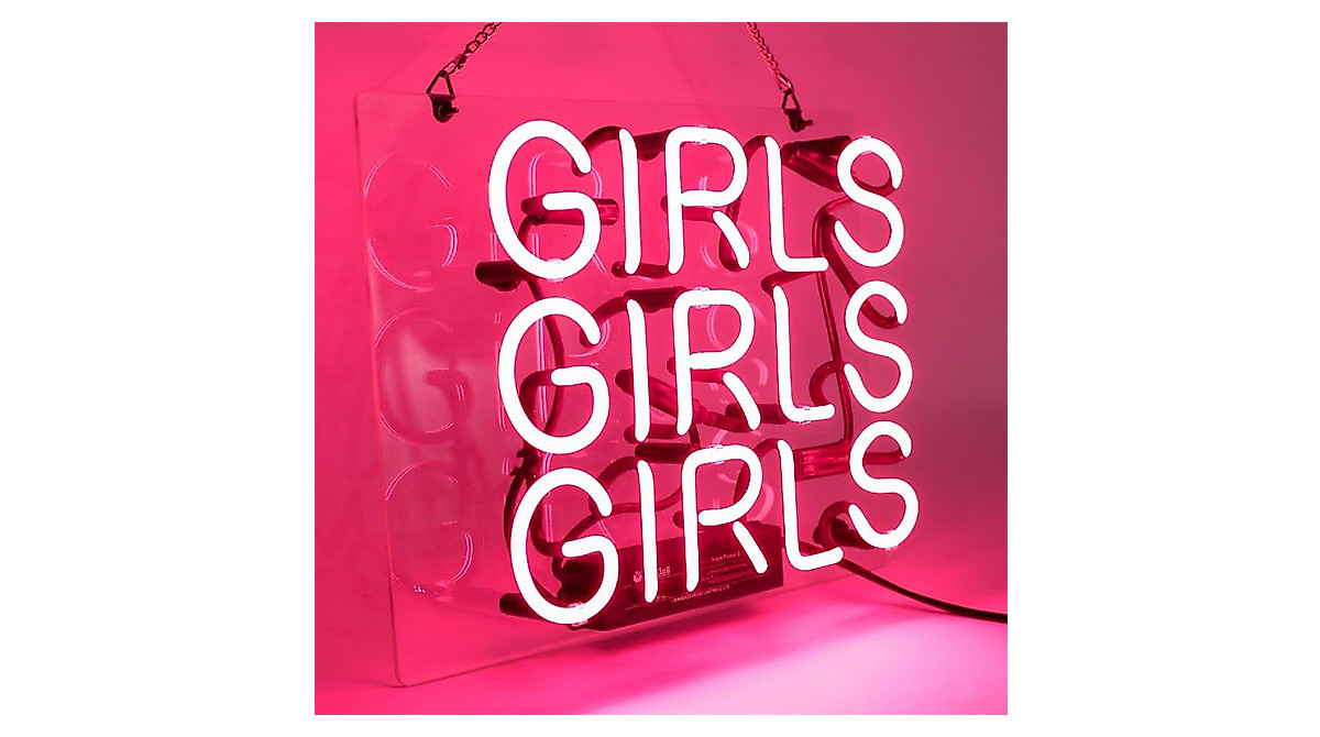 Girls Neon Sign - Pink Neon Light for Bedroom & Wall Decor