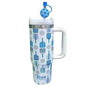born to rally Pickleball Tumbler- 30oz (Blue)