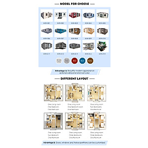 Kozay Tiny Homes 40FT Tiny House to Live with 3 Bedroom,1 Full Equiped Bathroom and Kitchen,Prefabricated Container House for Adults Living,Foldable Mobile Home Shipping Guaranteed