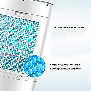 Cooling Fan Evaporative Cooler, with Remote Control Portable Bladeless Air Cooler, Electric Fan & Humidifier, 7H Timing,LCD Display, 3 Modes Air Conditioner for Indoor Home Office Dorms 55W Oscillati