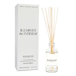 Sweet Water Decor Weekend Reed Diffuser Set for Home - Sage, Orange, Amber, Tonka Bean Scented Reed Diffusers - Air Freshener Lasts 4+ Months, Made in the USA