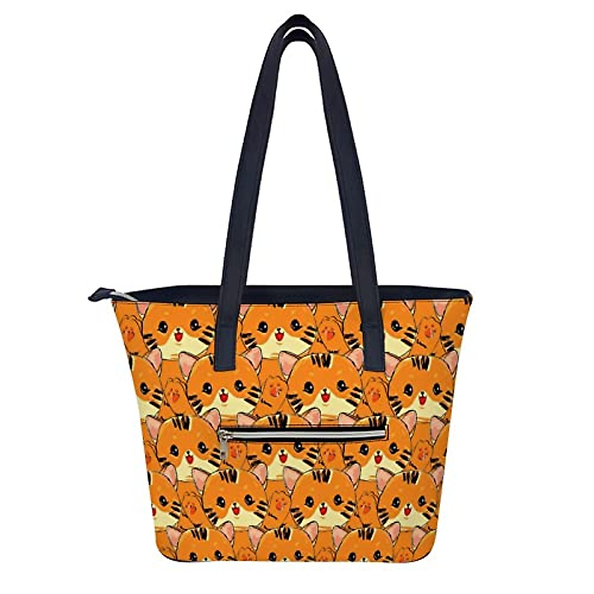 Tiger Pattern Women's Tote Bag PU Leather Shoulder Bag Handbags Purse For Work Shopping Travel