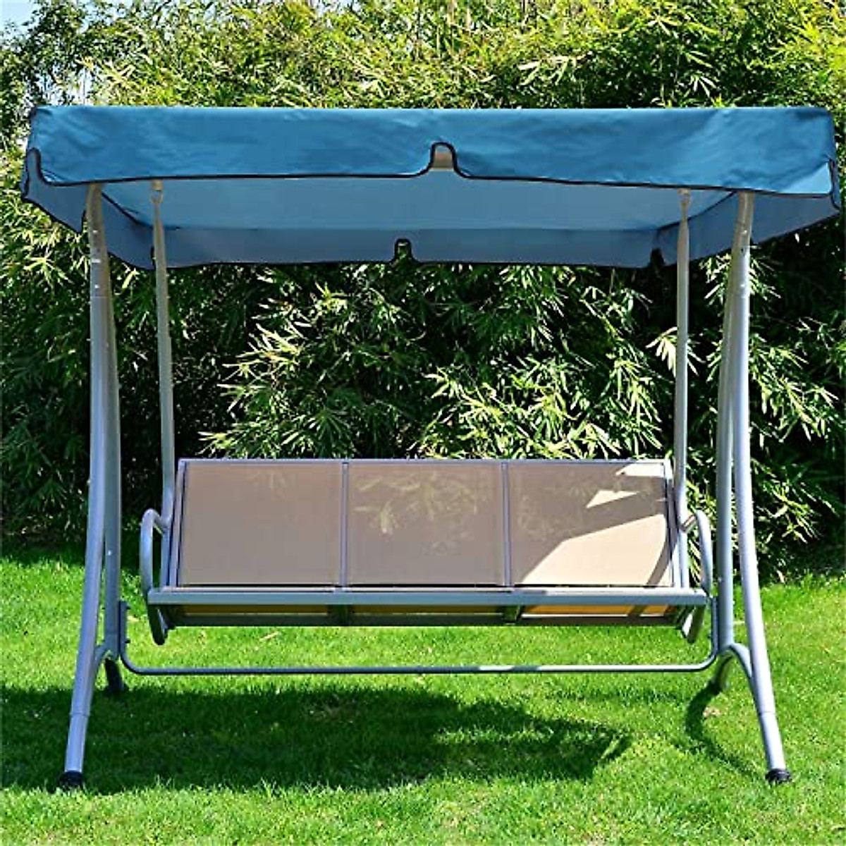 GWOKWAI Outdoor Swing Canopy Replacement, Waterproof Replacement Canopy Porch Top Cover Sunshade Chair Canopy Cover Shades for Outdoor Patio Garden Beach Pool Seat