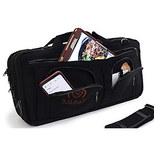 Waxed Canvas Chef Knife Bag Holds 19 Knives PLUS Knife Steel Meat Cleaver and Large Storage Compartments! Our Most Durable Professional Line Knife Carrier Includes Custom Padlock! (Bag Only) (Khaki)