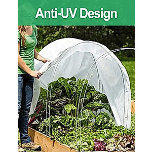 wohohoho Plant Cover Freeze Protection 10FT x 66FT, 1.3oz/yd² Heavy Duty Plant Blanket, Frost Protection Down to -5°C/23°F, Anti-UV, Reusable Garden Floating Row Cover for Plants Vegetable Fruits