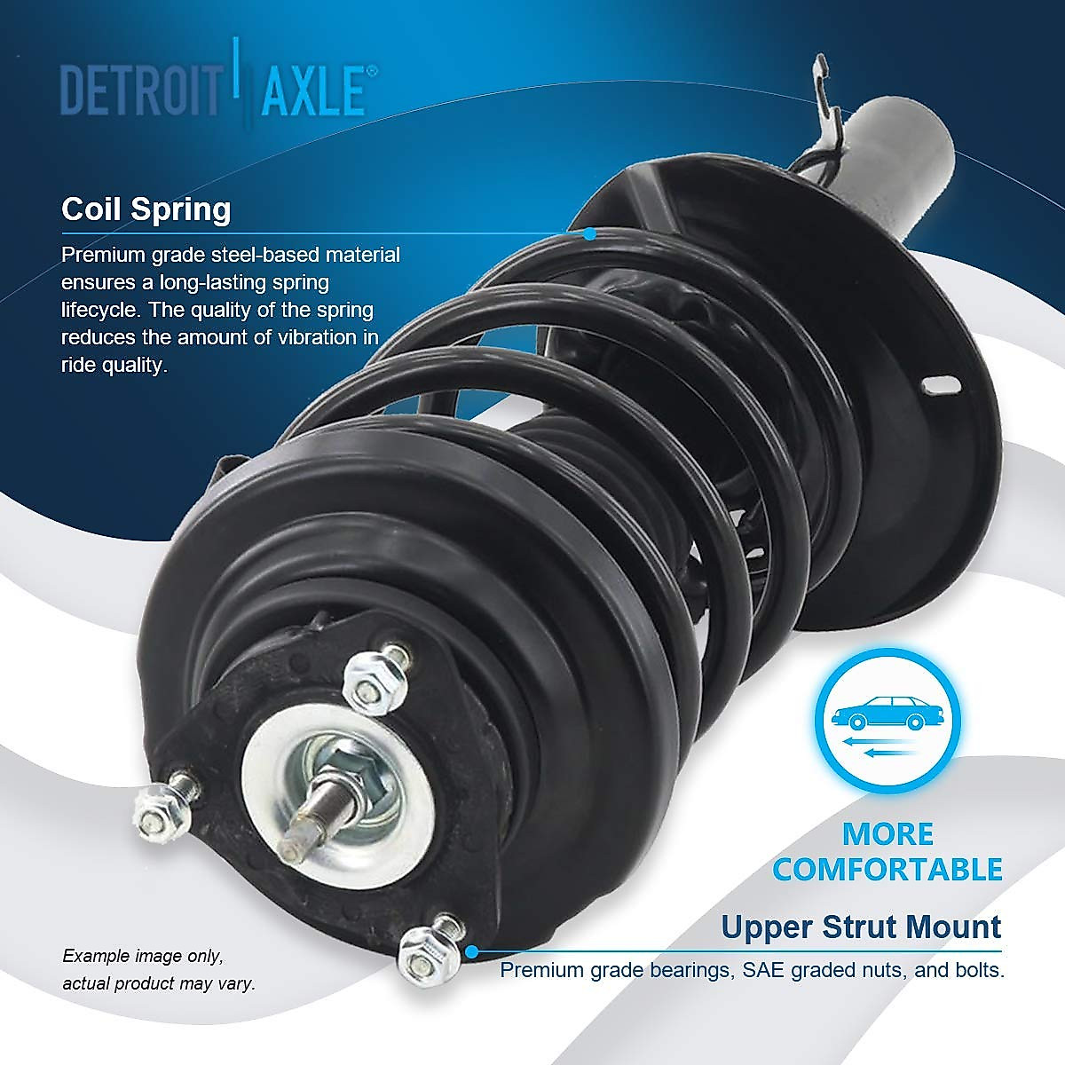 Detroit Axle - 8pc Struts Shocks Kit for 2006-2007 Ford Focus [NOT Fit Wagon] Complete 2 Struts with Coil Spring 2 Shock Absorbers 4 Front Rear Sway Bar Links Replacement Ready Struts Assembly
