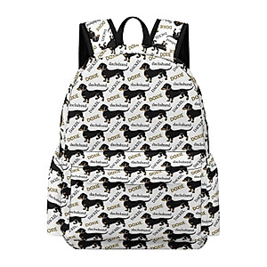 Dachshund Lover's Backpack Lightweight Laptop Backpack Business Bag Casual Shoulder Bags Daypack for Women Men
