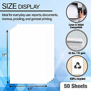 BAZIC 80 Sheets 8.5" x 11" White Multipurpose Paper, 20 LB (75 gsm), Copy Paper Fax Laser & General Printing (80/Pack), 1-Pack