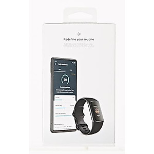 Fitbit Charge 5 Advanced Health & Fitness Tracker with Built-in GPS, Stress Management Tools, Sleep Tracking, 24/7 Heart Rate and More, Black/Graphite, One Size (S &L Bands Included)