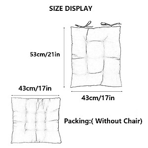 Rocking Chair Cushions for Living Room, Nursery, or Home Office, Tufted and Non-Slip Pads,with Ties Soft Thicken Seat Pads 2 Piece Set-Seat and Seatback,17"x17" Chair Pad