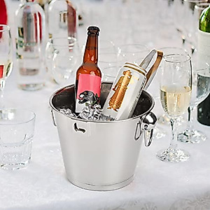 Coloch 2 Pack 5 Quart Stainless Steel Ice Bucket with Bottle Opener and Handles, Metal Beverage Tub Wine Beer Chiller for Drinks Cooler, Picnic, Party, Bar, Home, Restaurant, Indoor&Outdoor Use