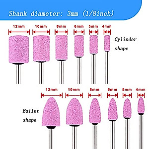 Luo ke 24 Pcs Rotary Grinding Stone Bits, Abrasive Mounted Stone Sharpening Bit Set with 1/8 Inch Shank Fits for Dremel Rotary Tool