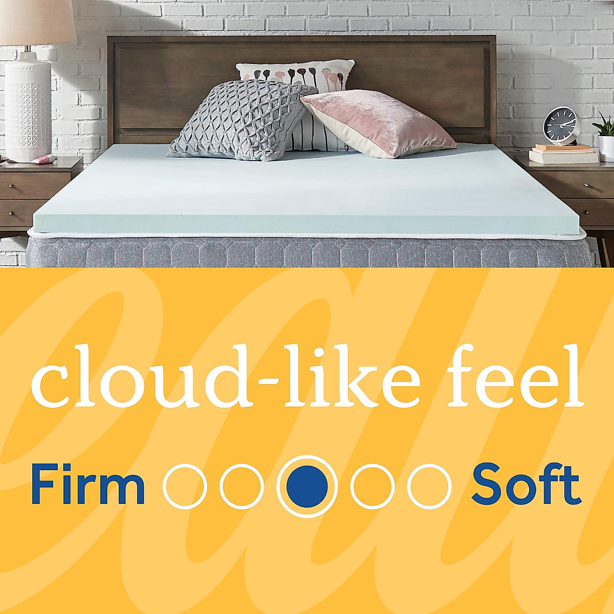 Sealy TrueForm 2 Inch Full Memory Foam Mattress Topper, Gel Infused Technology Contours to Body, Moisture Wicking Fabric for Cooling Sleep, Blue