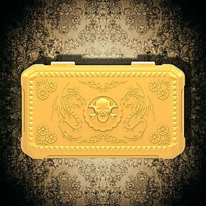 MAXUS Steampunk Digital Scale 200g x 0.01g Precision with 50g Calibration Weight. Golden, Skull-Embossed, Backlit LCD, Stainless Steel Platform for Food or Items.