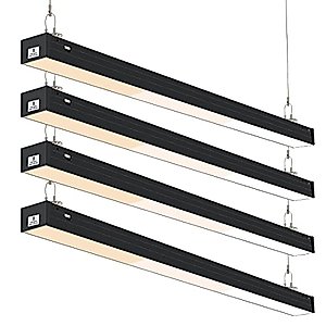 DAKASON 4FT Linkable LED Linear Light, 40W Replacing 120W, 3000K/4000K/5000K CCT Selectable, Commercial Linear Lighting Fixture for Office, Dimmable Suspended Lighting for School, Market, 4 Pack