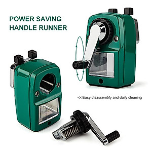 Pencil Sharpener, School Office Desktop Hand Crank Manual Sharpener for Children,Pencil Sharpener for Kids Home Desks (Red)