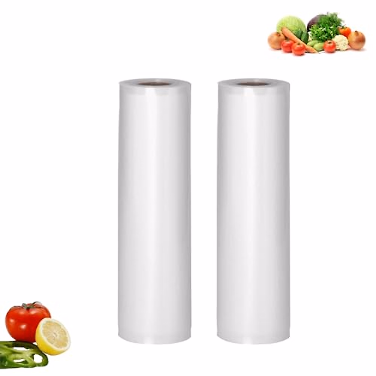 2 Pack 11" × 50' Vacuum Sealer Bag Rolls, Airproof Seal Bags for Food Storage, Meal Prep and Sous Vide, BPA-Free Thickened Sealer Bag Rolls