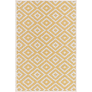 Unique Loom Jill Zarin Outdoor Collection Area Rug - Costa Rica (2' x 3' 1'' Rectangle, Yellow Ivory/ Ivory)