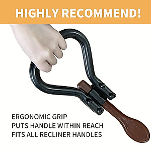 Recliner Handle Extender, Recliner Lever Extender for Lazy Boy, Heavy Duty Steel Oversized Recliner Chair Hand Lever Extender Make Raising & Lowering Leg Rest Easier