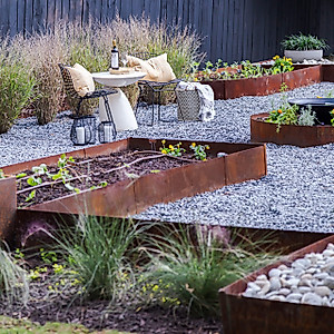 Edge Right - Hammer-in Landscape Edging - 24 inch Strips - 14-Gauge Cor-Ten Steel - 6 inch Depth (1 Pack)