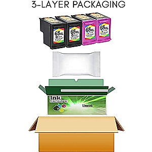 Limeink 4 Remanufactured Ink Cartridge Replacement for 65XL 65 XL High Yield for HP DeskJet 2600 2622 2652 2655 3700 3720 3722 3752 3755 Envy 5000 5052 5055 Printer AMP 100 Black and Color Combo Pack