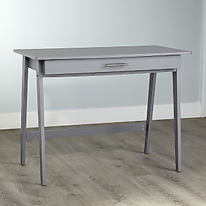 Target Marketing Systems Renata Home Office Writing Desk, Modern Laptop Table with Drawer for Study, Wokstation, Bedroom and Gaming, 40" L, Gray