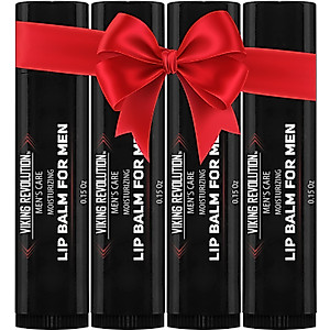 Viking Revolution All Natural Lip Balm - Moisturizer for Dry, Cracked, Chapped Lips (4 Pack)