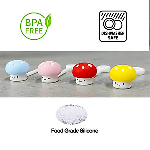 HomDsg 4 Pack Silicone Straw Covers Cap for Stanley Cup 30 40 oz, Cute Mushroom Straw Topper, Accessories for Stanley Cup Tumbler, Christmas Gifts for Women