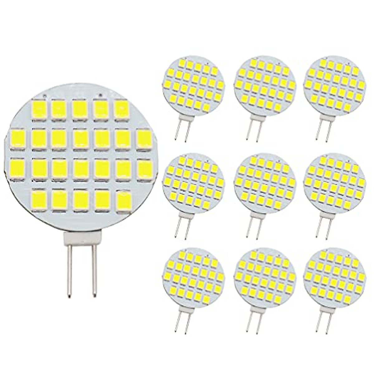 GRV G4 24-2835 SMD LED Bulb Lamp Super Bright Cool White RV Camper Under Cabinet Dome Light DC12V Dimmable Pack of 10