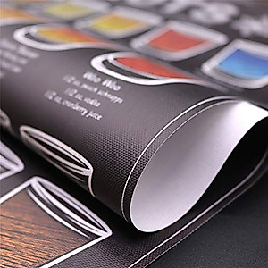 WEROUTE 30 Shots Mixology Canvas Print Poster Cocktail Recipes Infographic Drink Designed Bar Pub Themed Kitchen Home Wall Decor 15.7 X 27 Inch (with Hanger Scroll Frame)