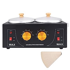Double Wax Warmer Machine Professional Electric Wax Heater Pot for Hair Removal Paraffin Wax Machine Waxing Kit for Facial Body SPA Hair Removal