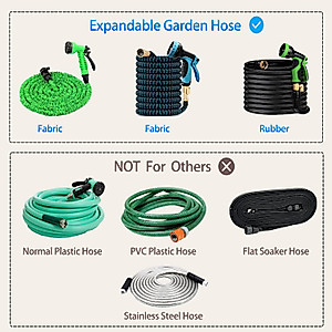 Anjonova 3 Sets Expandable Garden Hose Repair Kit with User Manual, Dual-Channel Hose Female Male Connectors Compatible with Pocket Hose, Fits Expandable Garden Hose 25 50 75 100 FT, Green