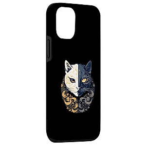 iPhone 13 Pro yin yang cats cat cute kitty anime kawaii Case