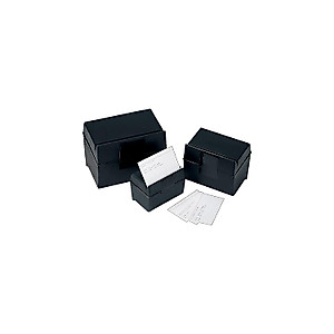 Oxford Plastic Index Card Box, 4 x 6 Inches, 400 Card Capacity, Black (01461)