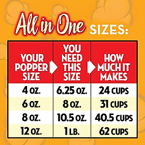 JOLLY TIME All in One Popcorn Kit, Portion Packets with Kernels, Oil and Salt for Movie Theater or Air Popper Machines (24 pack, 6oz Kettle)