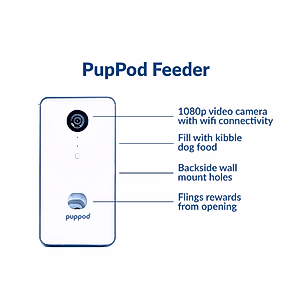 PupPod Gaming, Training, and Enrichment System for Dogs - Positive Reinforcement Puzzle Toy, Video Feeder, and Mobile App