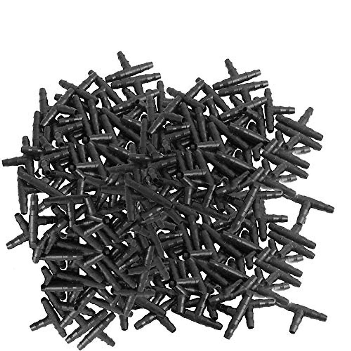 Kalolary 100PCS Barbed Tee Connectors Drip Irrigation, 4/7 mm Universal Barbed Tee, Drip Irrigation Joint Micro Spray Irrigation Joint for Watering Systems Garden Tool (4/7mm Tee Pipe)